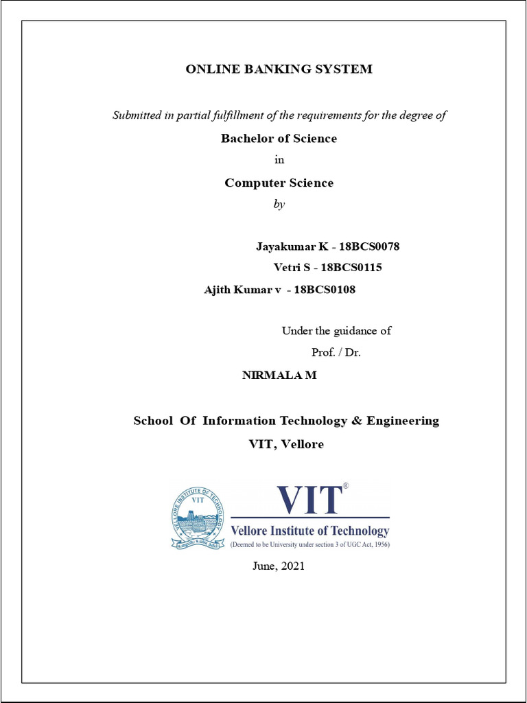 Online Banking System Project Overview | PDF | Databases | Online Banking