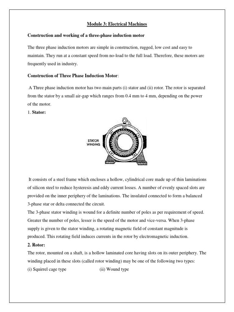 Module 3b Electrical Machines Pdf Electric Motor