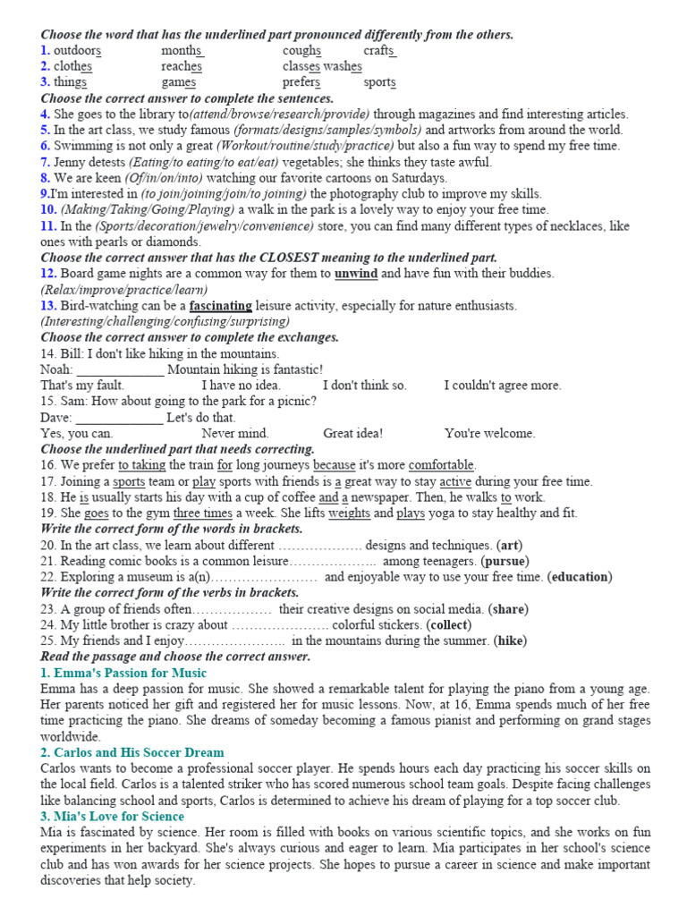 Ôn Thi L P 8 Olm Hk1 | PDF | Leisure