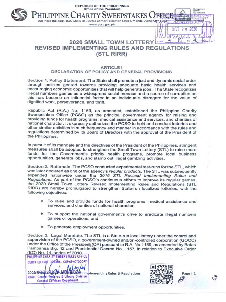 PSCO 2020 Small Town Lottery Revised Imp | PDF