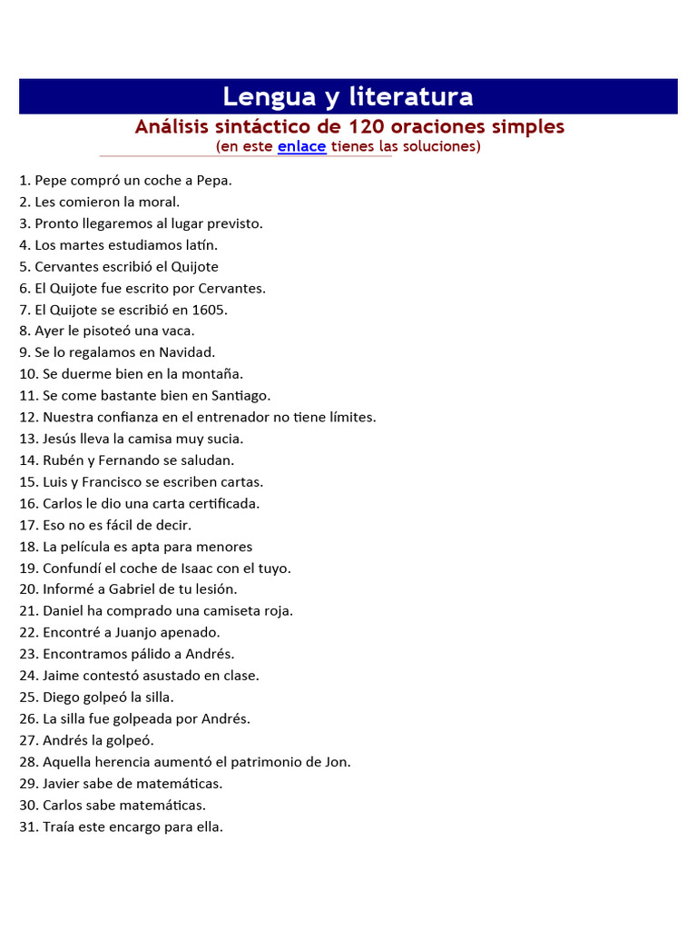 Sintaxis Frases Teoría | PDF | Predicado (Gramática) | Asunto (gramática)