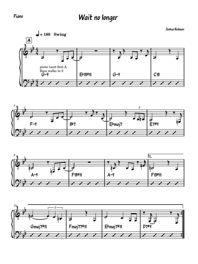 Wait No Longer-Piano | PDF