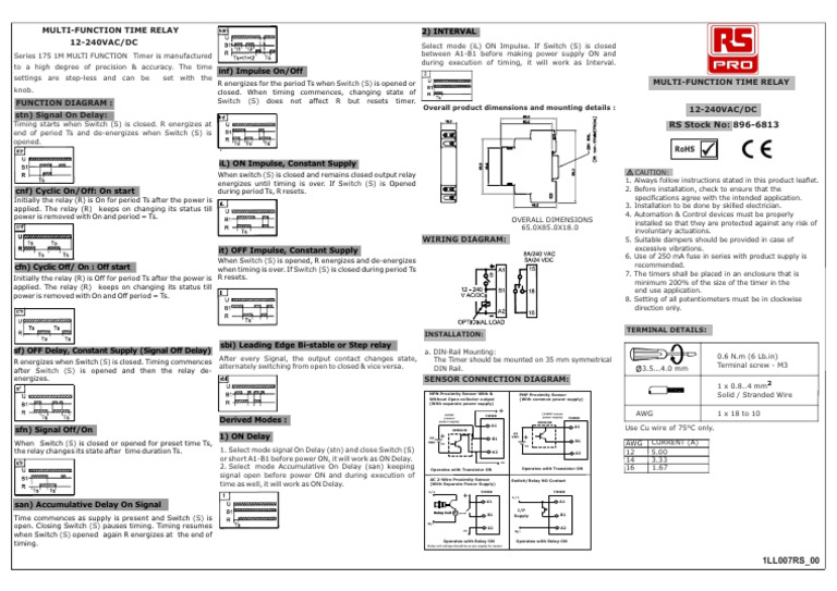 RS Timer | PDF | Relay | Power Supply