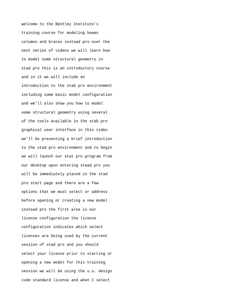 Intro To Staad Pro Modeling Basics Pdf Window Computing Cursor