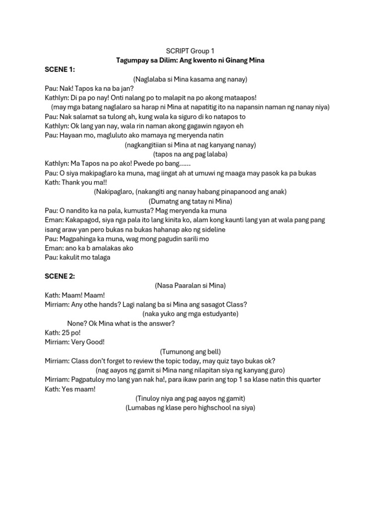 SCRIPT Group 1 | PDF