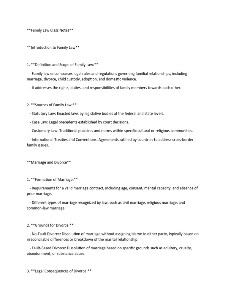 family law | PDF | Divorce | Alimony