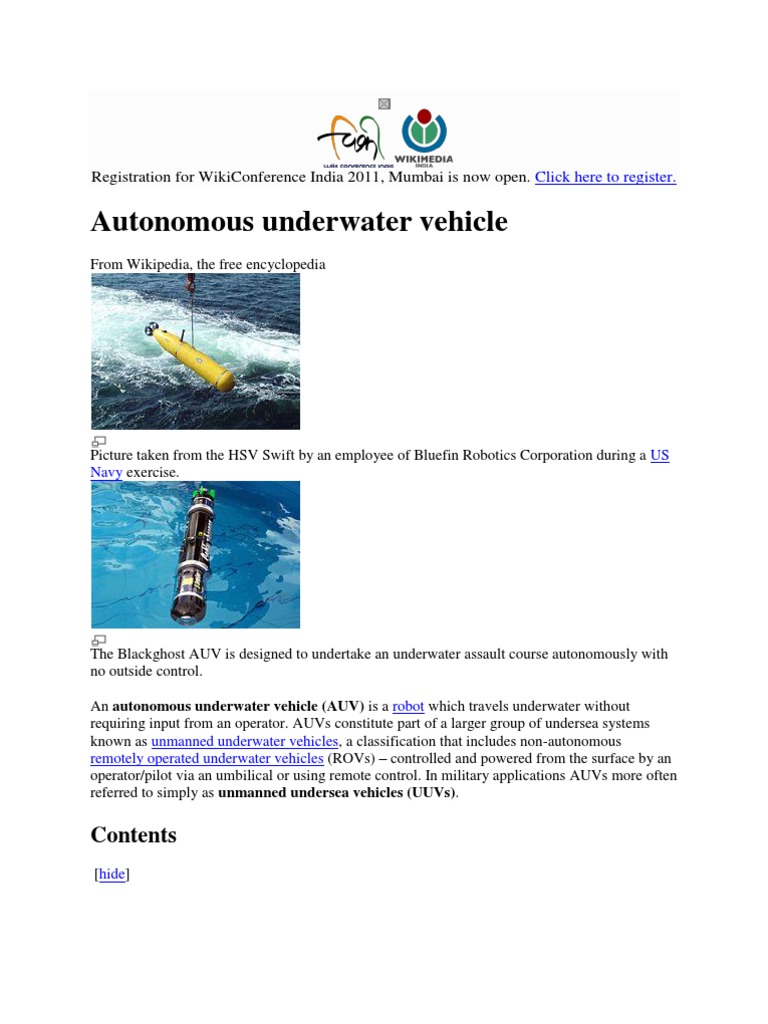 Autonomous Underwater Vehicle | PDF | Science | Engineering