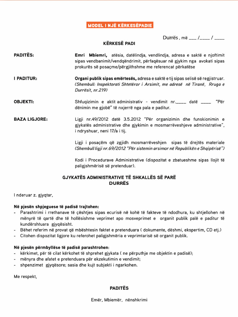 Si Te Ngrejme Nje Kerkese Padi | PDF