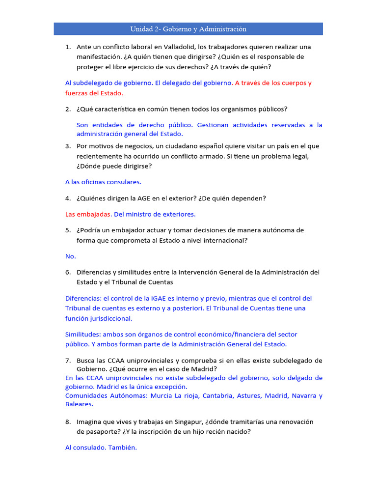 UT2.1 Actividades | PDF | España | Gobierno