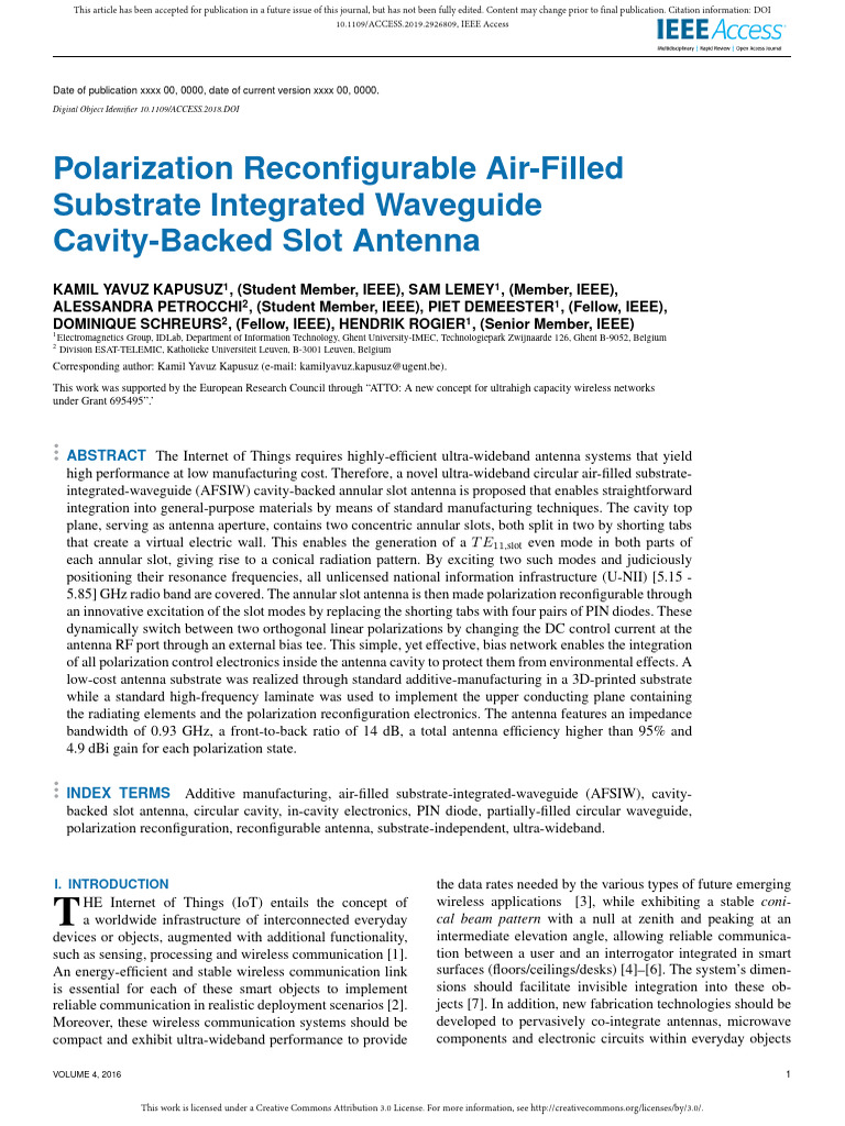 Polarization Reconfigurable Air-Filled Substrate I | Download Free PDF | Antenna (Radio ...