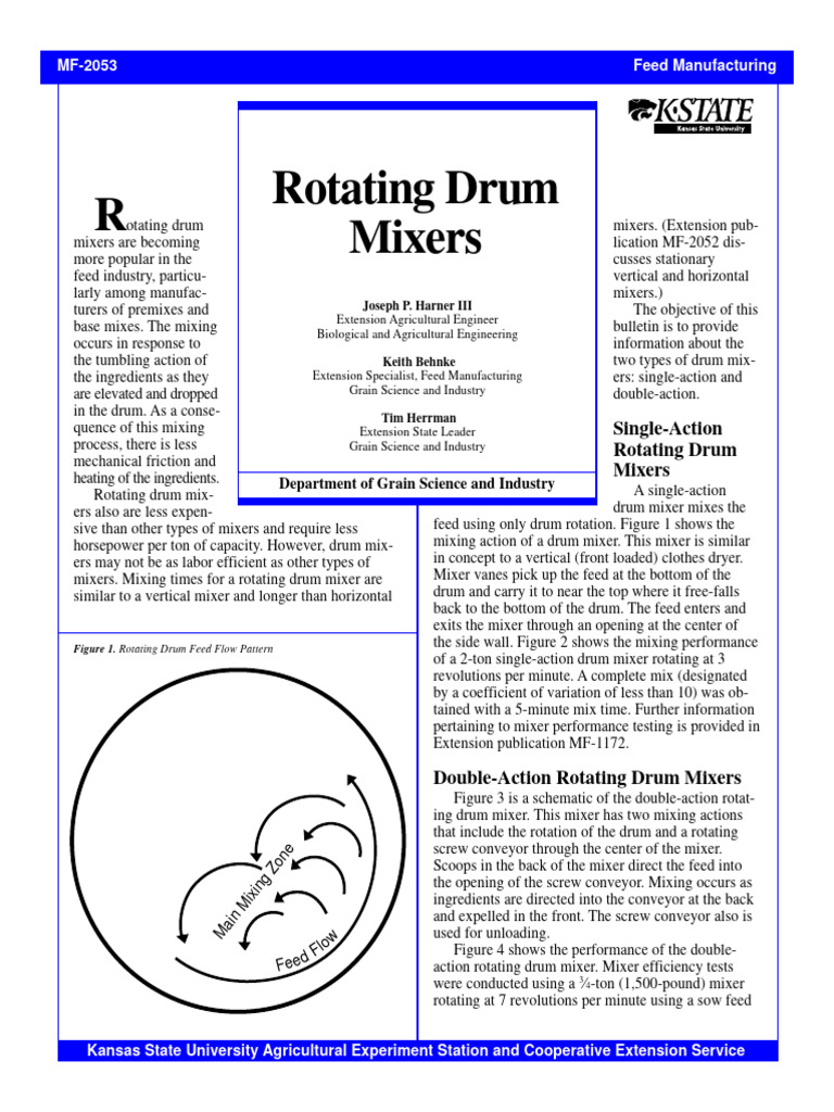 Rotating Drum Mixers | PDF | Coefficient Of Variation