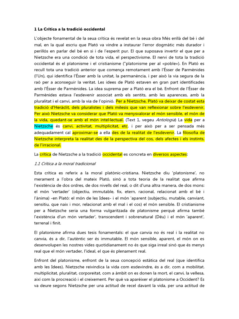 Apunts 1 Nietzsche | PDF