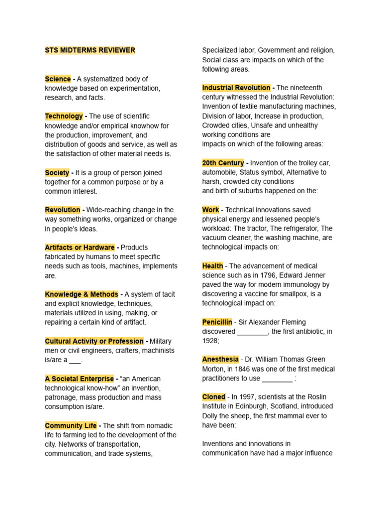 Sts Reviewer | PDF | Science | Biotechnology