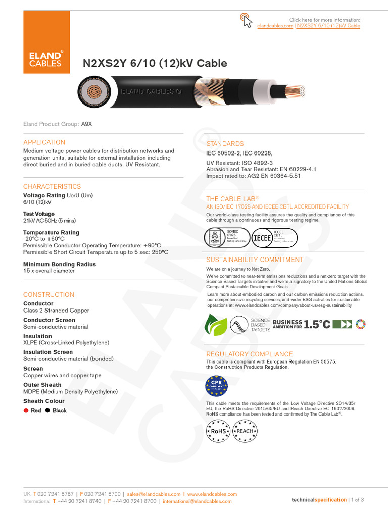 n2xs2y-6-10-12-kv-cable | PDF | Insulator (Electricity) | Electrical ...