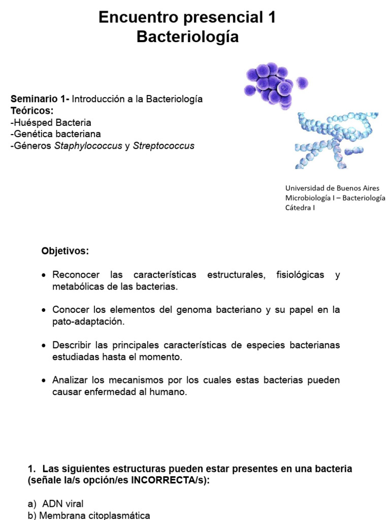 Encuentro Presencial 1 Bacterio | PDF | Las bacterias | Bacterias Gram-negativo