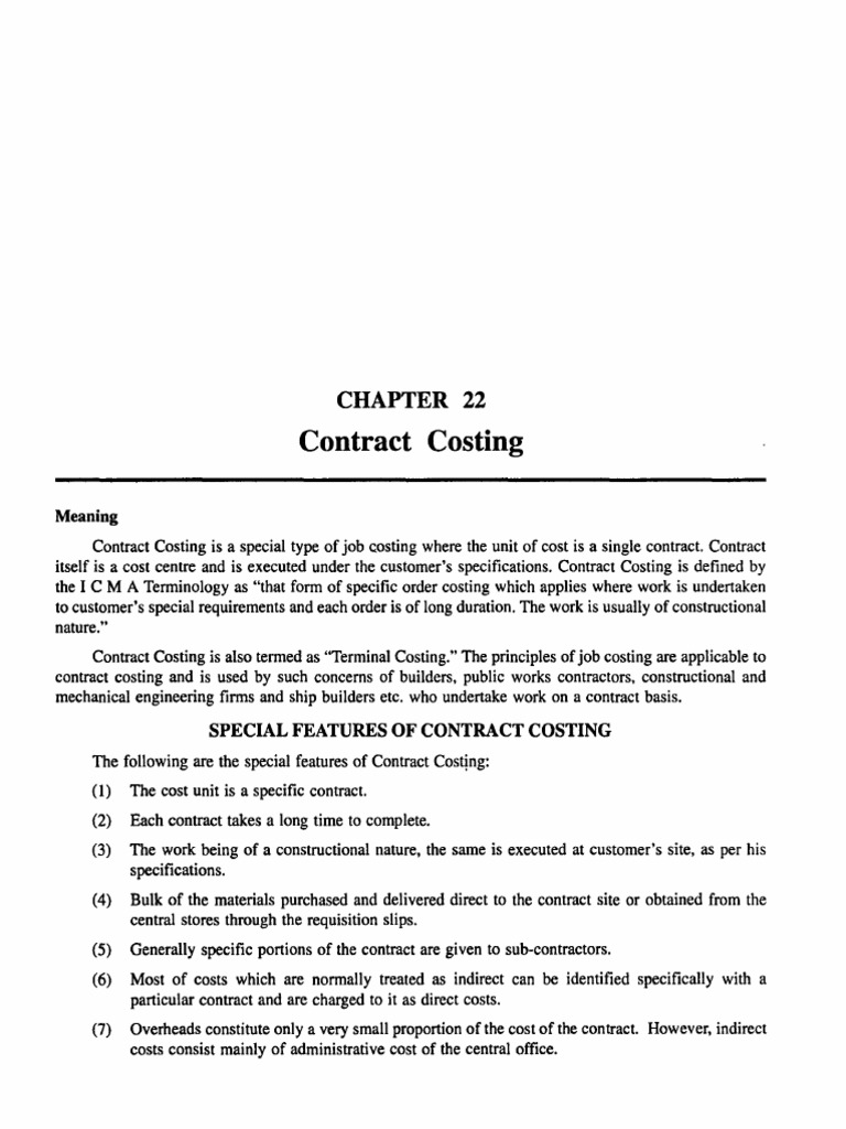Chapter 22 Contract Costing | PDF | Debits And Credits | Expense