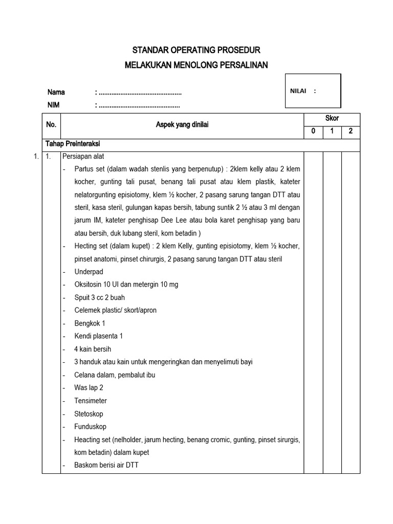 Standar Operating Prosedur | PDF