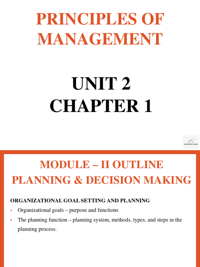 Unit 2 - Chapter 1 | Download Free PDF | Goal | Decision Making