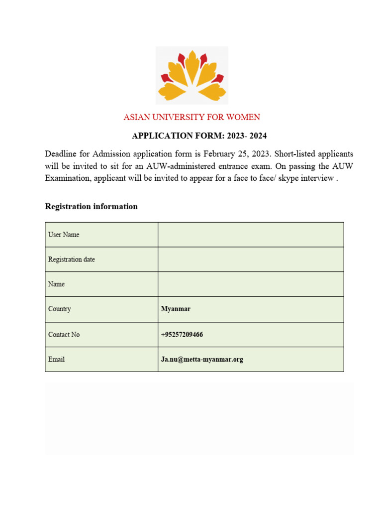 1 - 1 - 1 - 1 - 2023-2024 Application Form | PDF