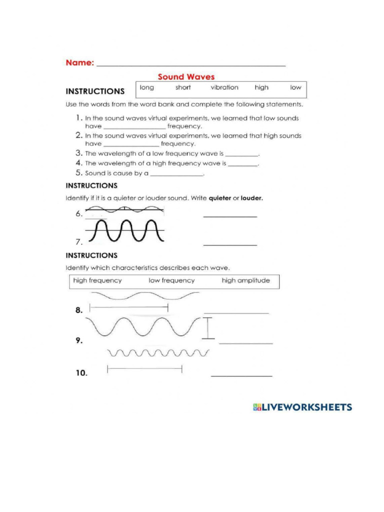 sound wave activity sheet | PDF