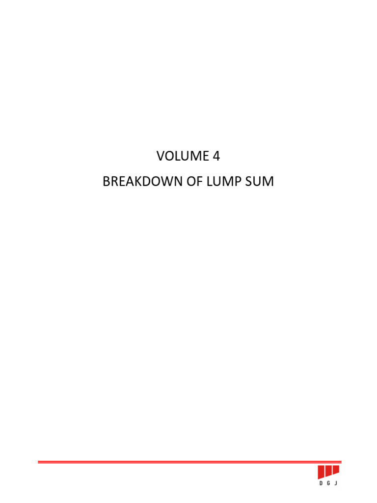 VOL 4 - Breakdown of Lump Sum 00 | PDF | Pipe (Fluid Conveyance) | Concrete