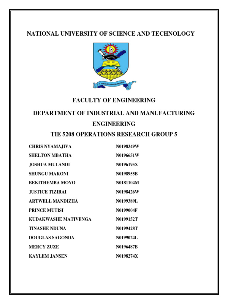Operations Research Group 5 | PDF | Mathematical Optimization ...