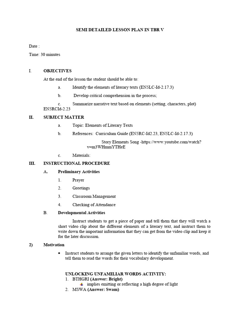 Grade 5 Reading SDLP | PDF | Behavior Modification | Human Communication