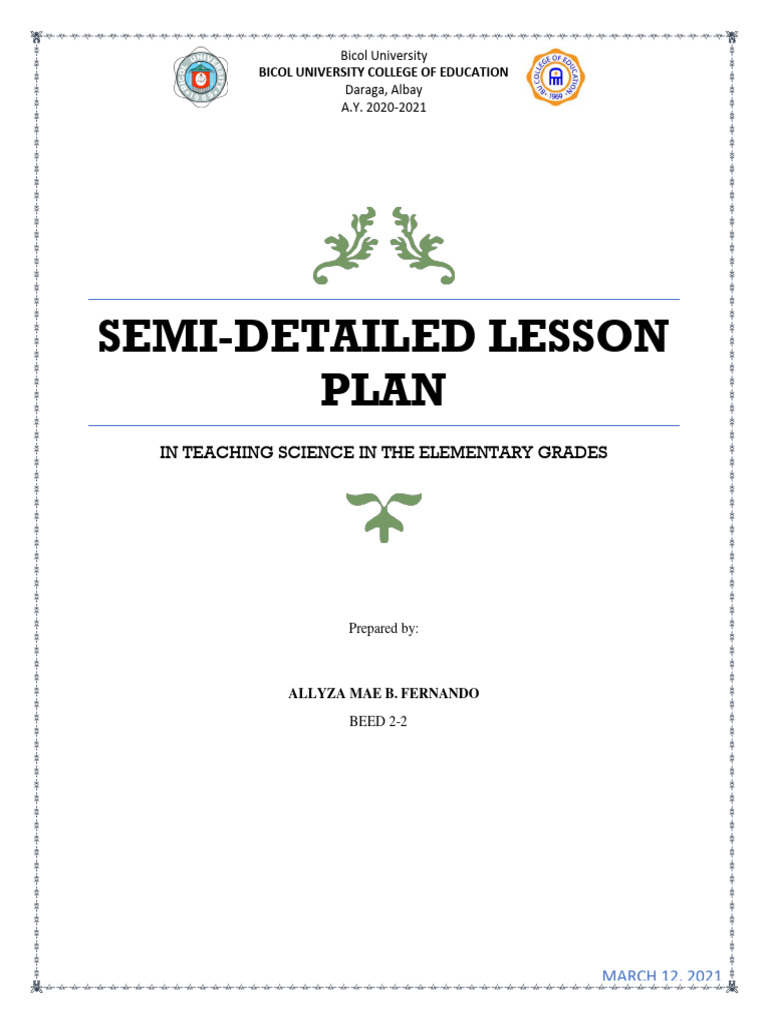 Semi-Detailed Lesson Plan (Life Cycle - Metamorphosis) | PDF | Pupa ...