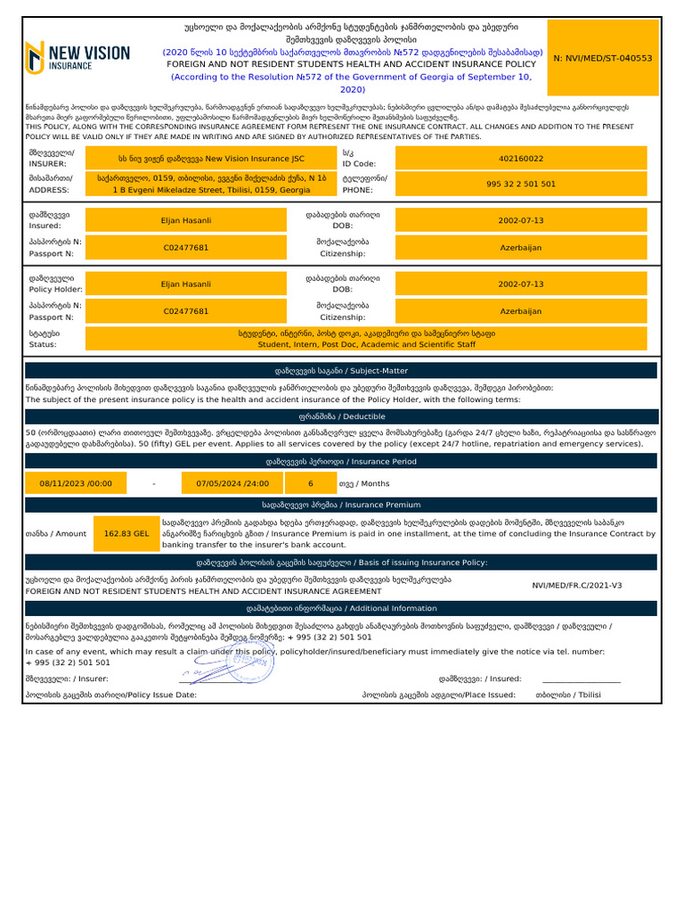 Insurance Policy | PDF