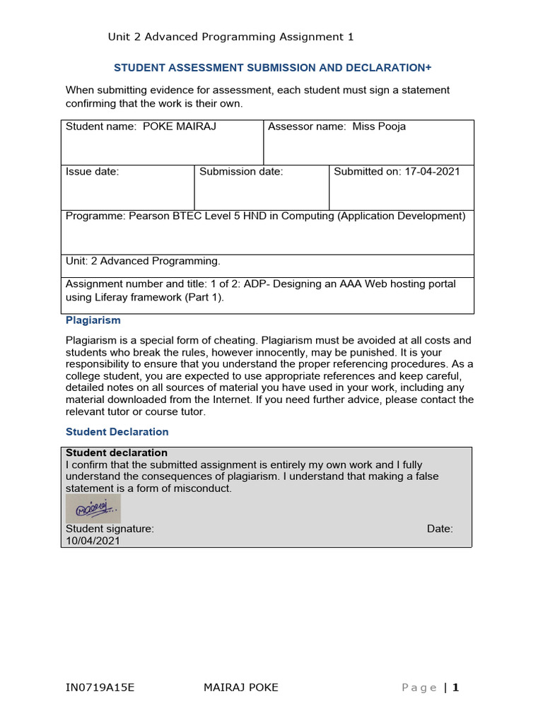 MM0719A15E - Assignment 2 - ADP - Mairaj Poke. | PDF | Inheritance ...