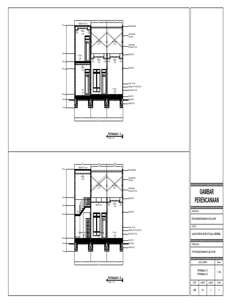 Gambar Perencanaan: Potongan C - C | PDF
