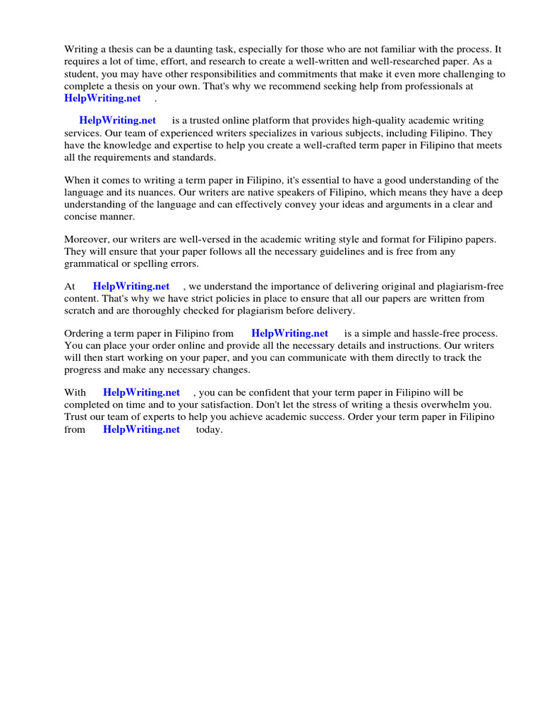 Paano Gumawa NG Term Paper Sa Filipino | PDF | Tagalog Language | Human ...