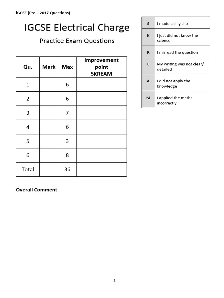 2D Electrical Charge Exam Questions | PDF | Electric Charge | Electricity