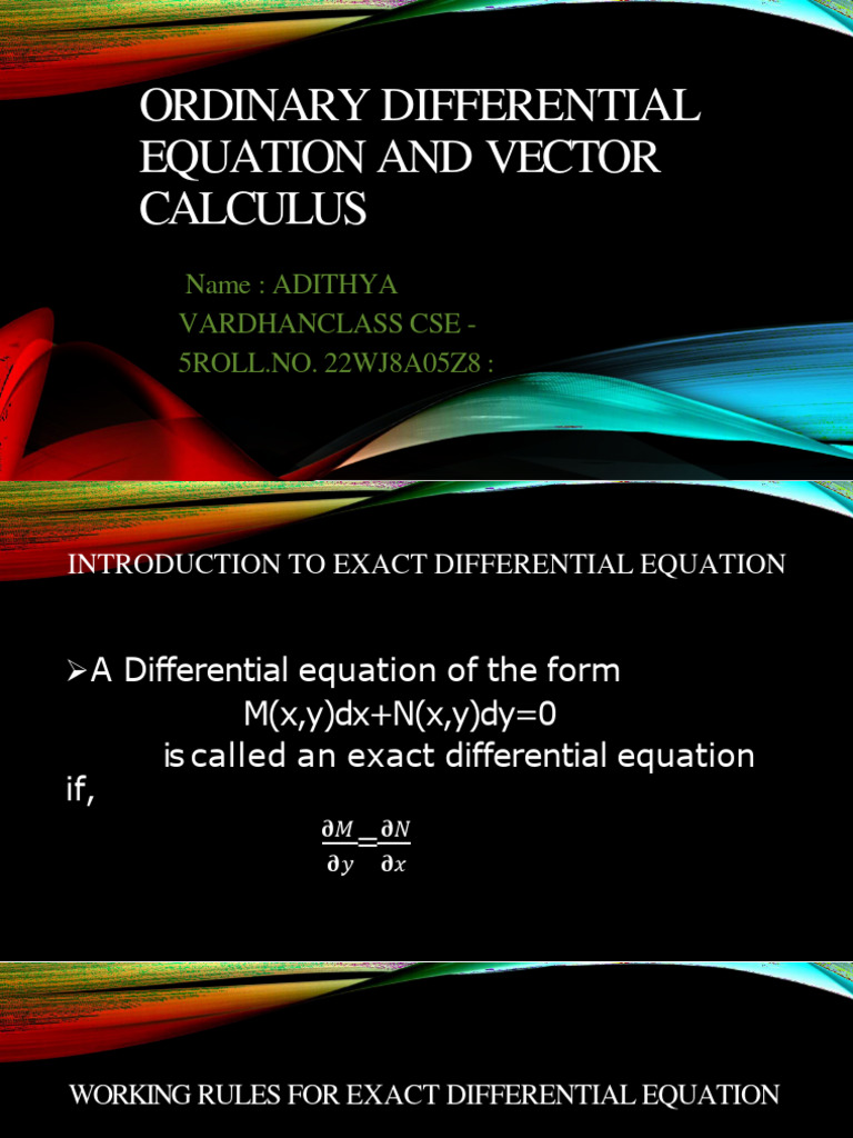 Exact Differential Equations Guide | PDF