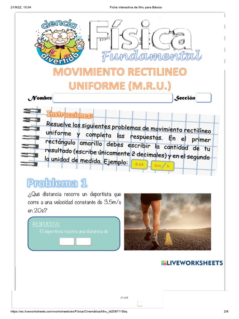 Ficha Interactiva de Mru para Básico | PDF