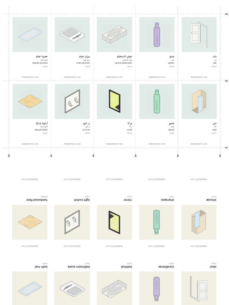 Arabic Vocabulary for Bathroom Items | PDF | Bathroom | Sanitation
