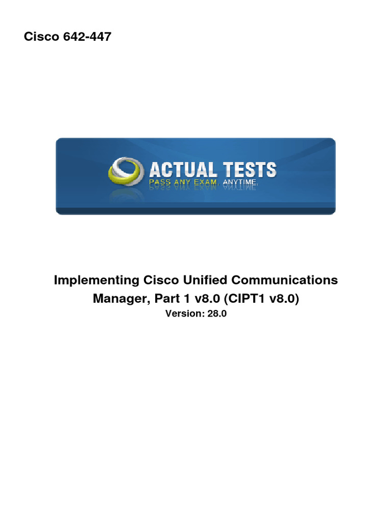 Cisco 642-447 | PDF | Session Initiation Protocol | Computer Network