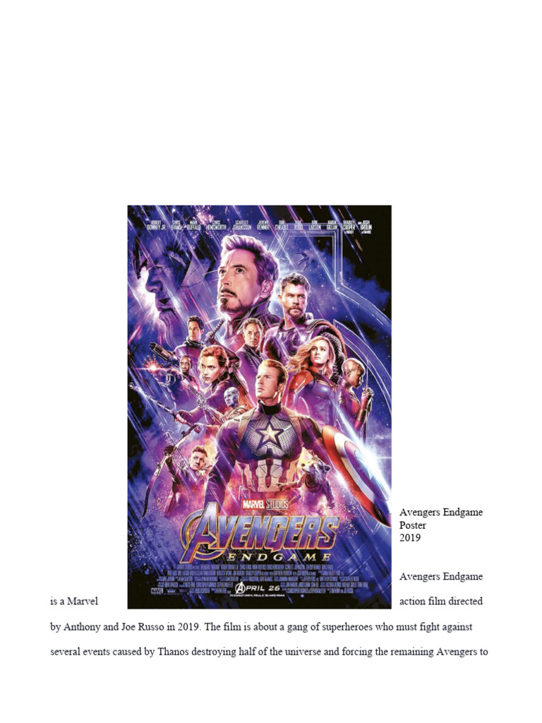 Avengers Endgame Poster Analysis | PDF | Symbols | Superheroes