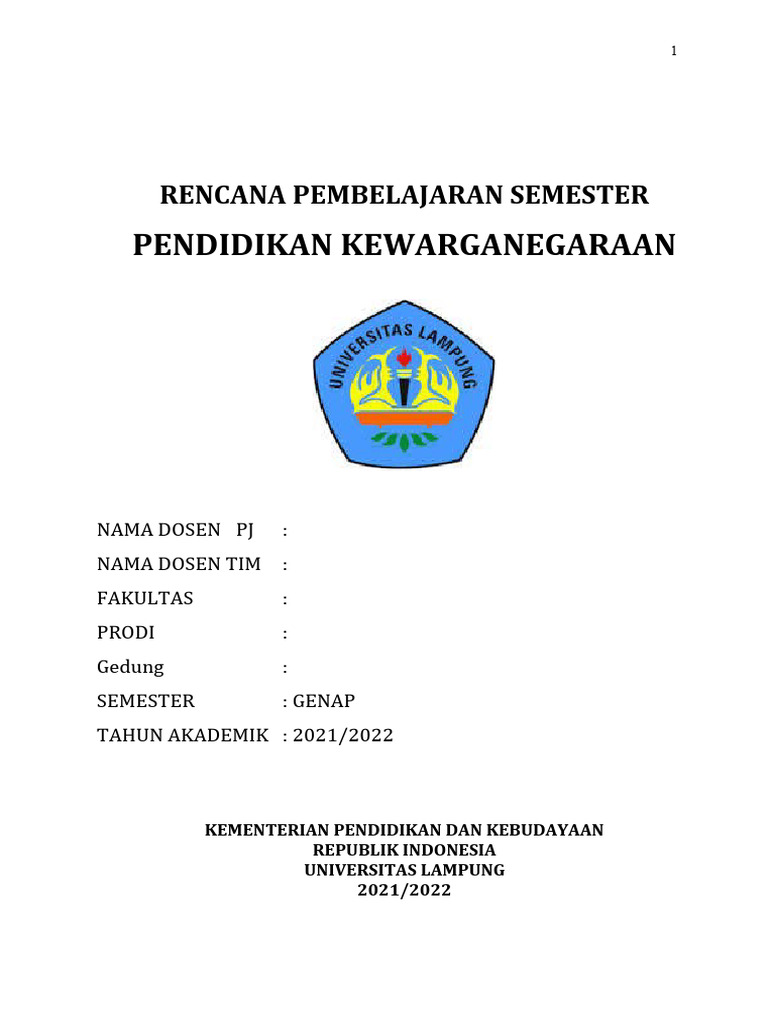 2.RPS MKU Pendidikan Kewarganegaraan 01 | PDF