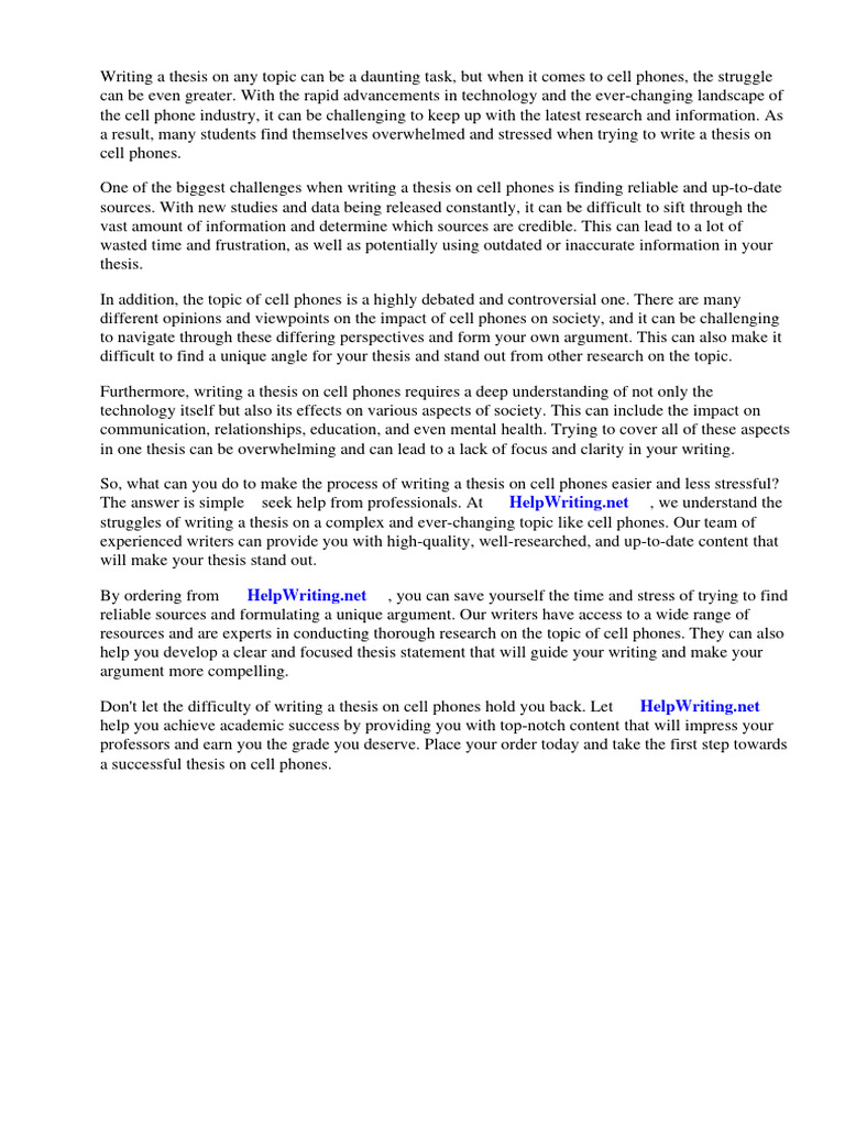 Term Paper On Cell Phones | PDF | Mobile Phones | Essays