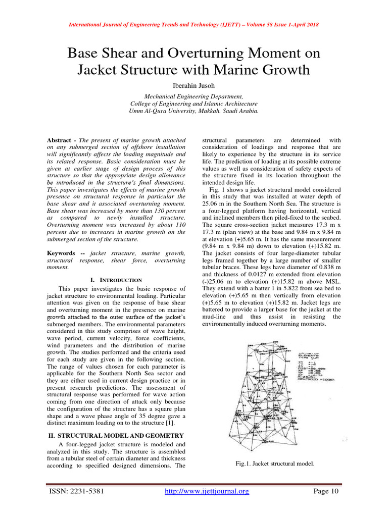Base Shear and Overturning Moment On Jacket Struct | PDF | Waves | Force