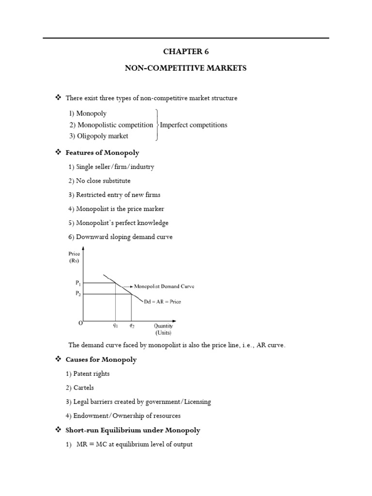 Non Competitive Markets | PDF | Monopoly | Economic Equilibrium