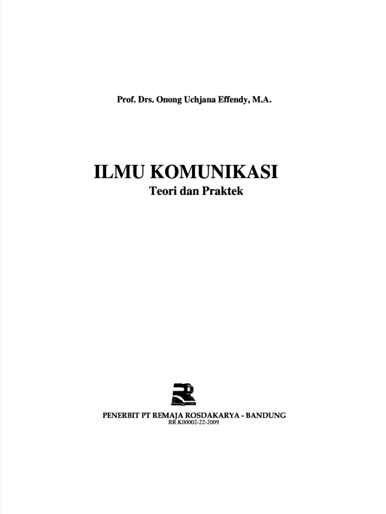 PDF Ilmu Komunikasi Teori Dan Praktik PR | PDF