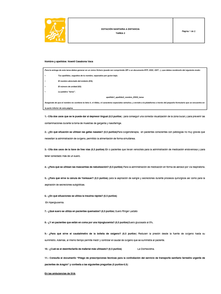 DS02 Tarea | PDF | Medicina CLINICA | Especialidades Medicas