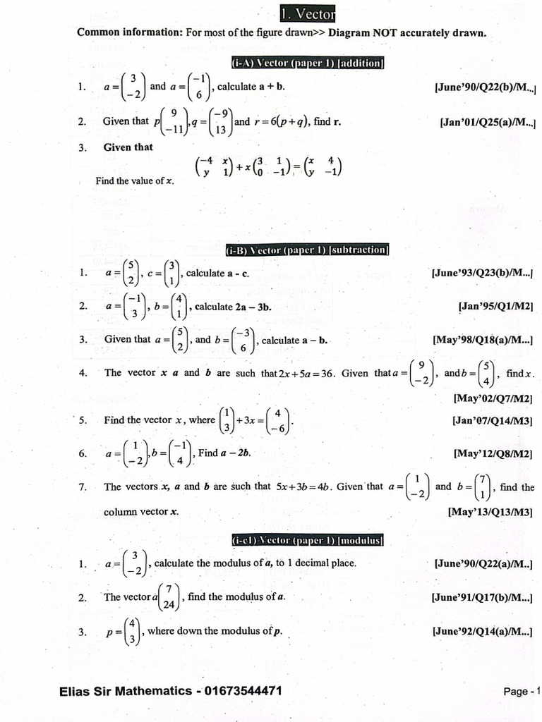 MB (Vector) MQ Sir Practice Papers For IGCSE | PDF