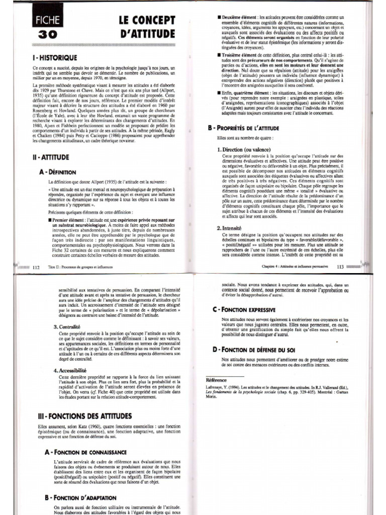 TD 1 2 L3 Attitudes | PDF