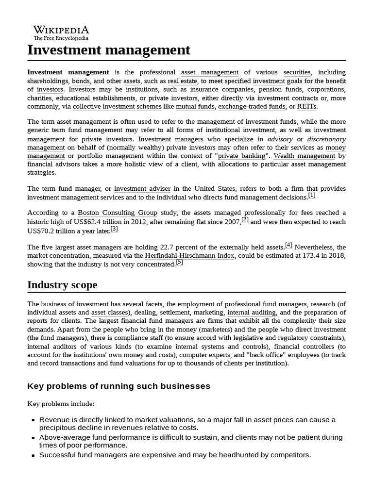 Investment Management | PDF | Investment Management | Investment Fund