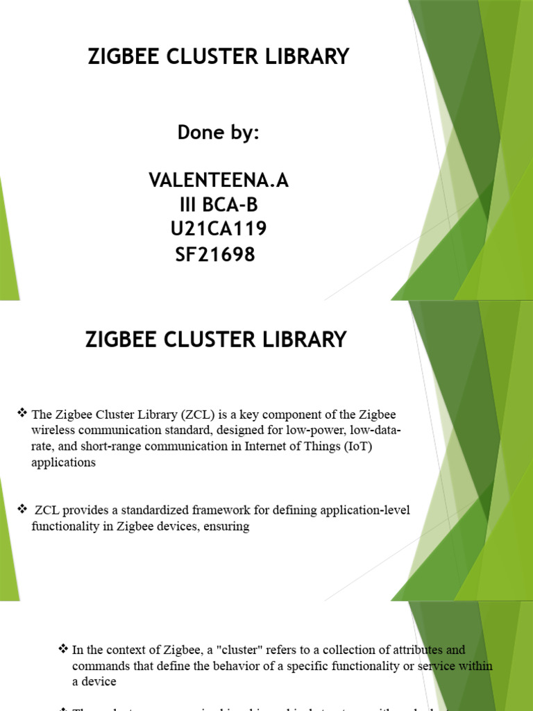 Zigbee Cluster Library Guide | PDF | Internet Of Things | Computer Cluster