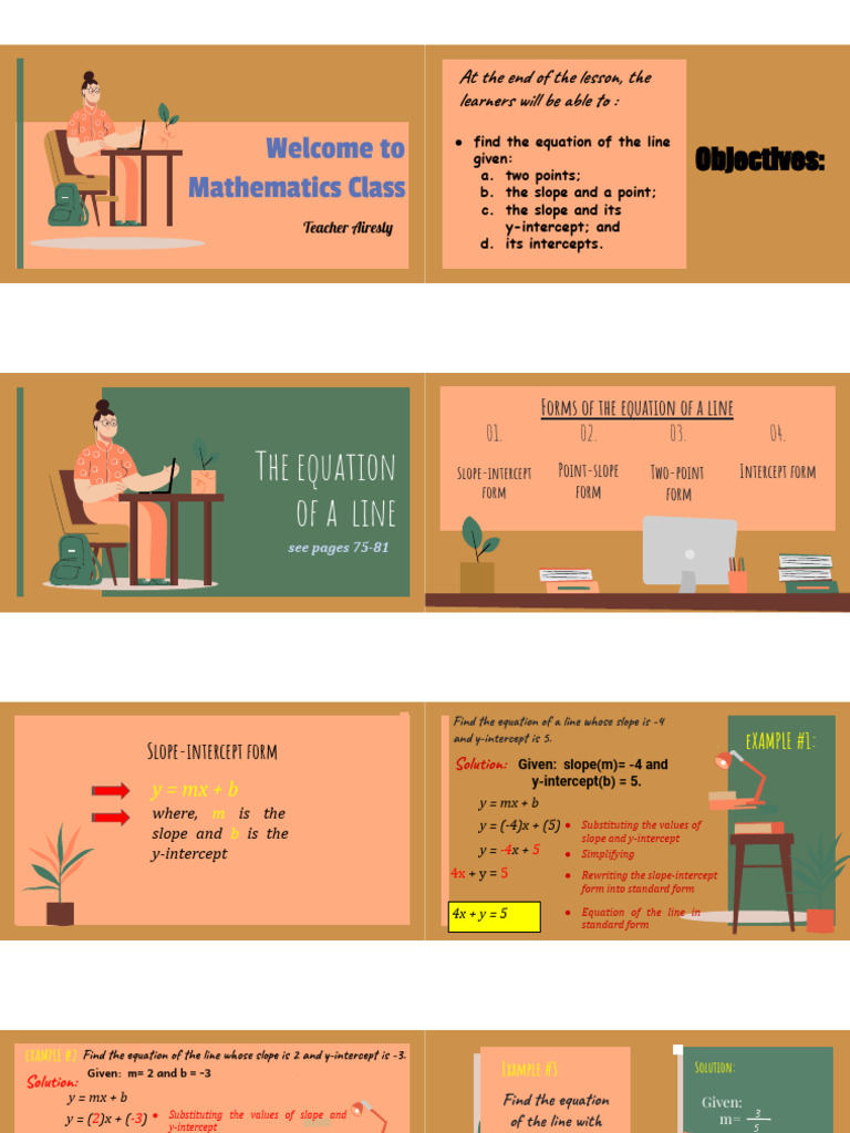 8MATH2_ SLIDES3_ The Equation of a Line | PDF | Equations | Slope