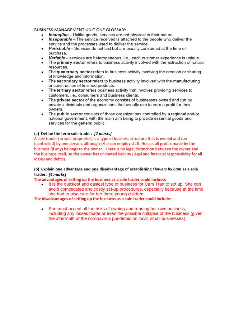 Business Management Glossary Terms | PDF | Business | Sole Proprietorship
